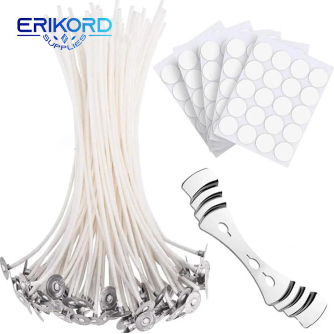 100pcs Waxed Cotton Candle Wicks Set With Stand Original Smokeless ...