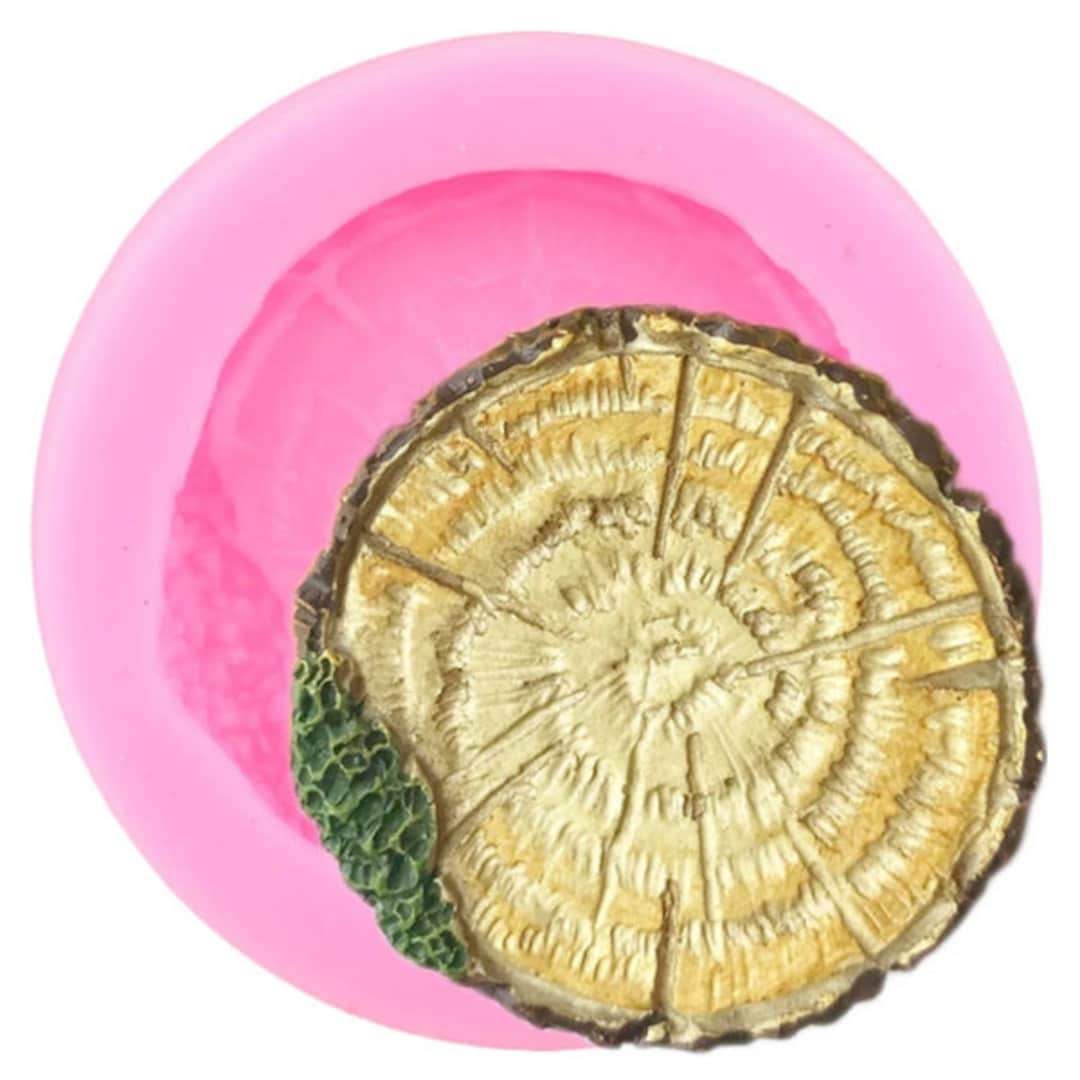 3D Tree Wood Stump Moss Silicone Molds Birthday Fondant Cake Decorating ...