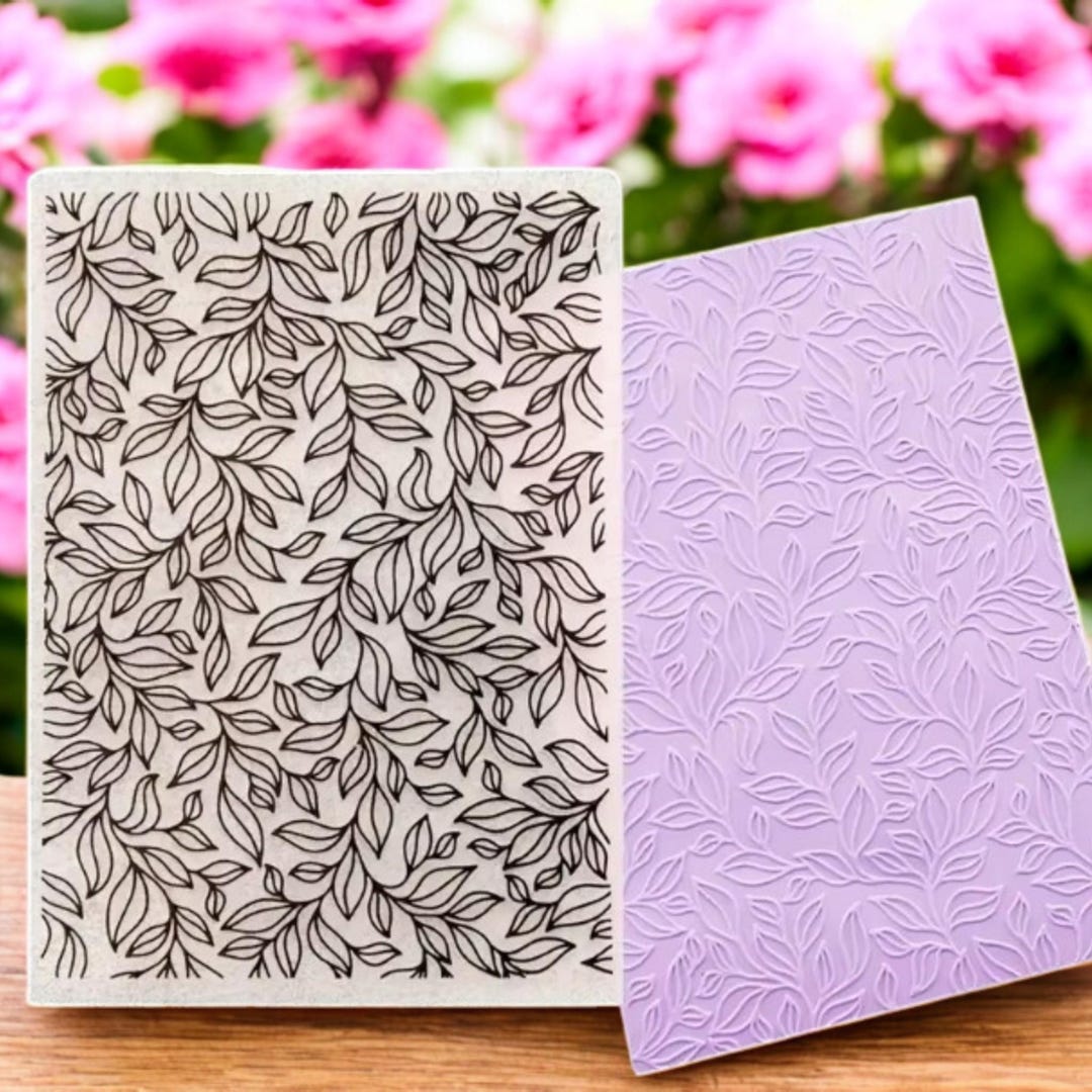 1pc Leaf Embossing Folder | Plastic Background Template for Card Making ...