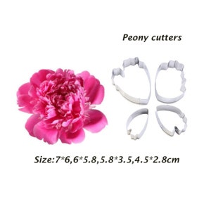 Large Peony Petal Veiner and Cutter Silicone Mold Fondant Mould Cake ...