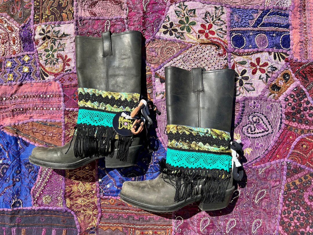 Patchwork Boho Hippie Western Festival Peacock Boot Covers - Etsy