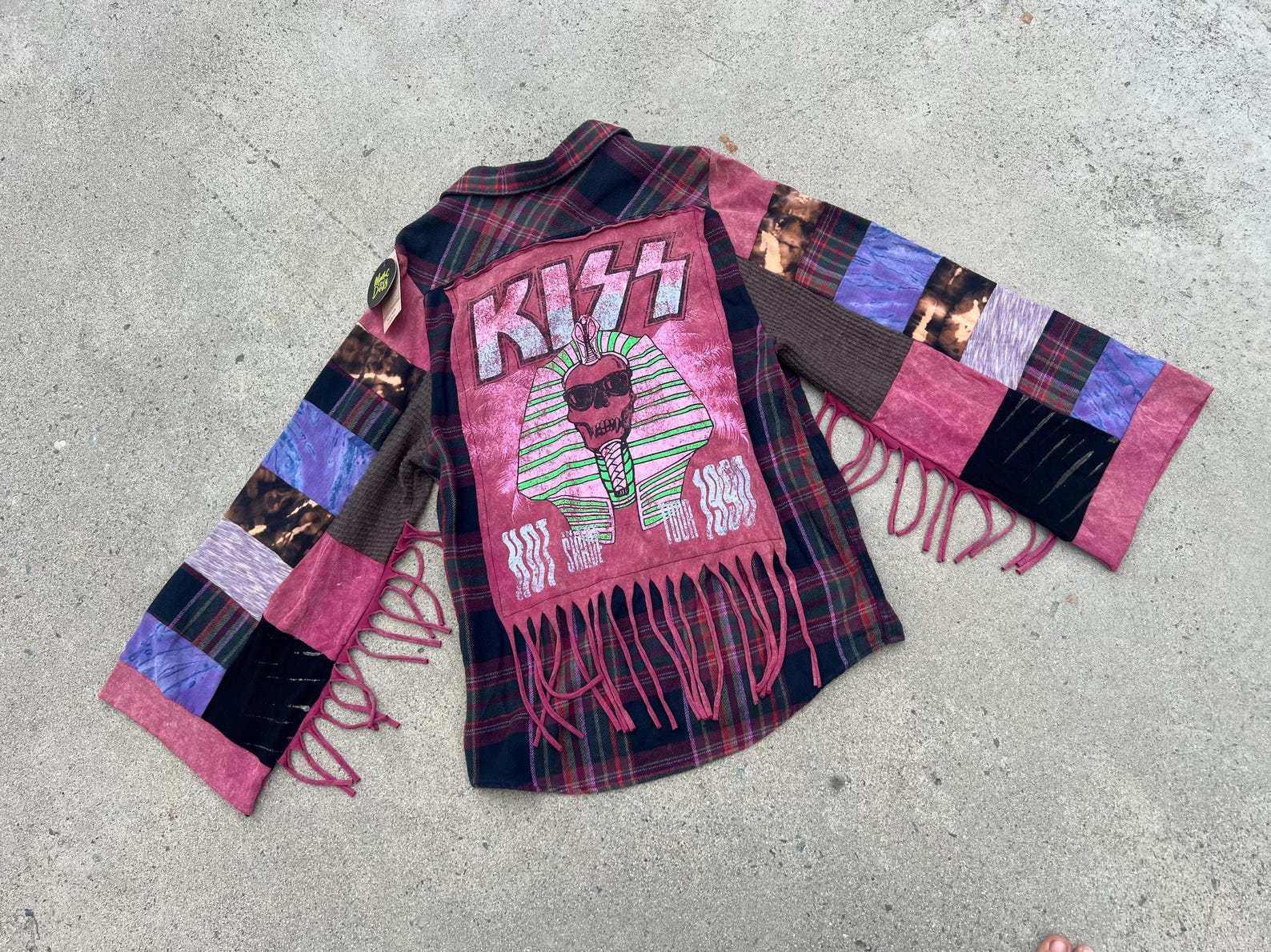 KISS Upcycled Patchwork Bell Sleeve Flannel [sale] - Etsy