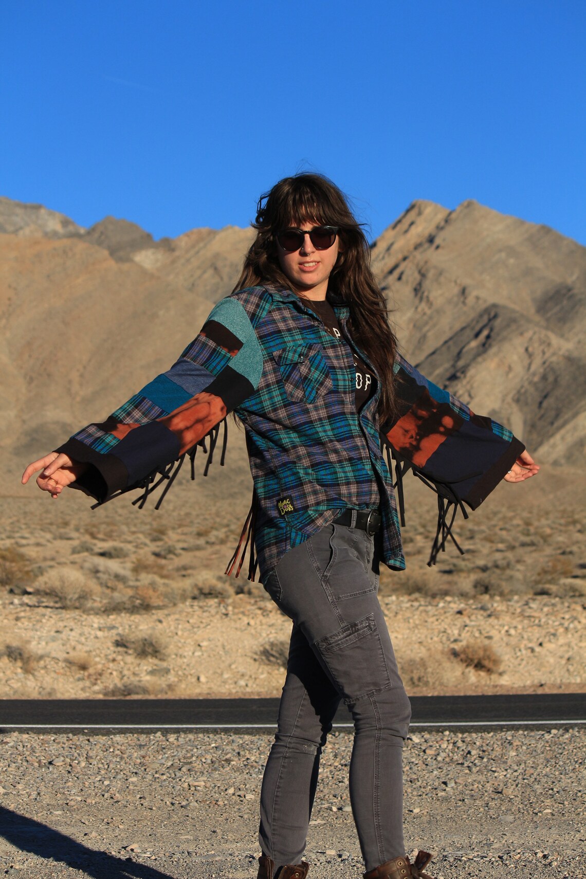 Nirvana Upcycled Patchwork Fringe Flannel - Etsy