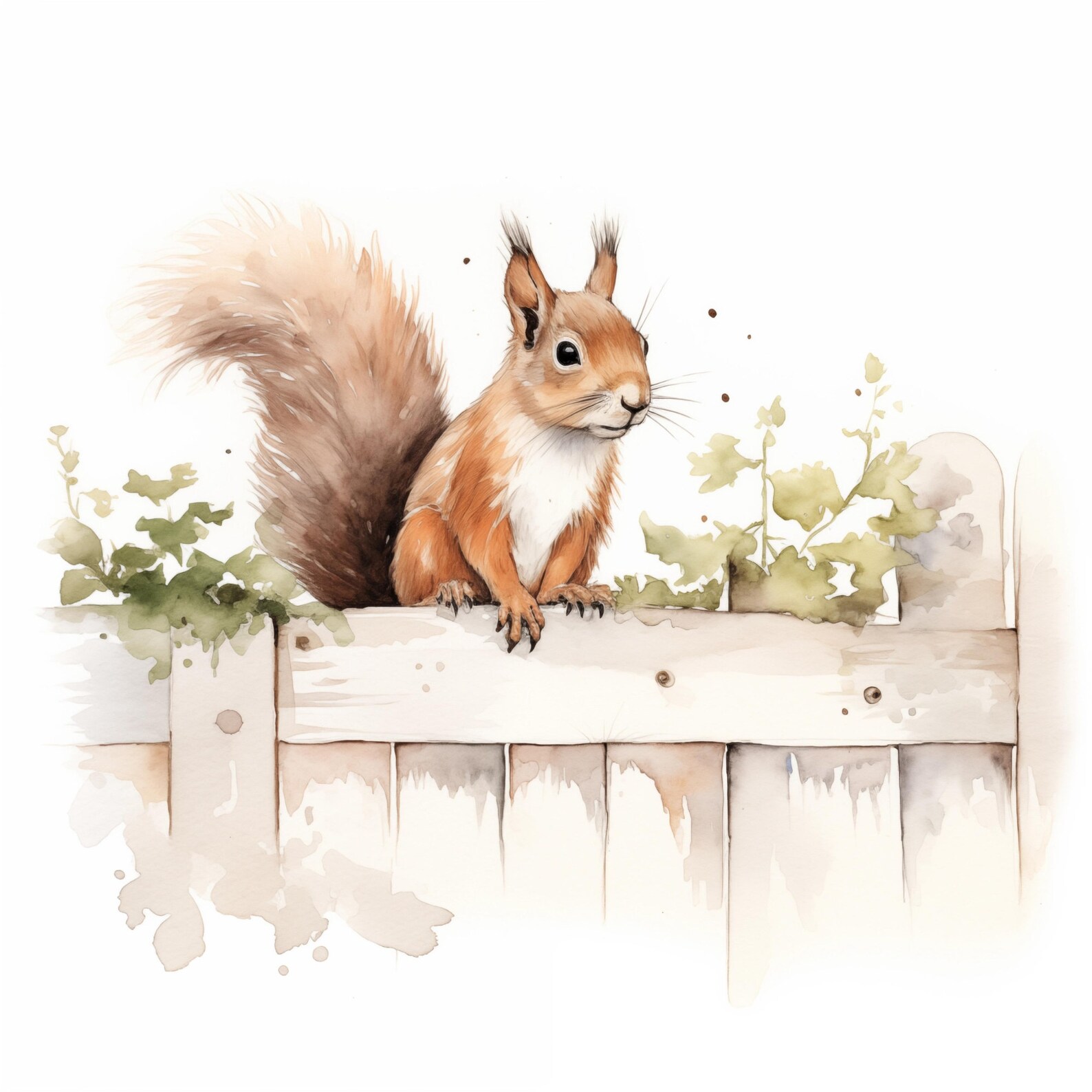 Watercolor Clipart Cheeky Squirrels, Ten Different Jpeg Images for ...