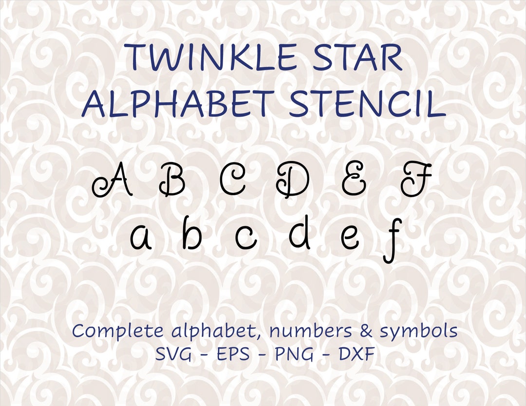 Fancy Script Style Letter Vector Stencil Complete Alphabet Upper ...