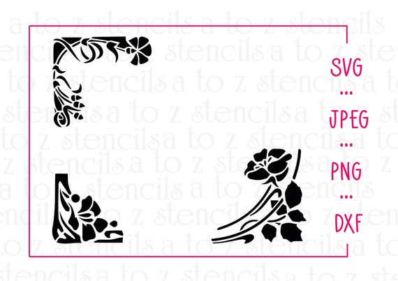 Digital Stencil Template Corner Design Vector Image Files - Etsy