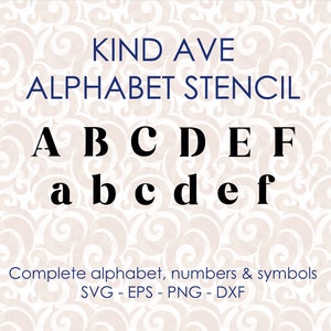 Bold Modern Letter Vector Stencil Complete Alphabet Upper/lowercase ...