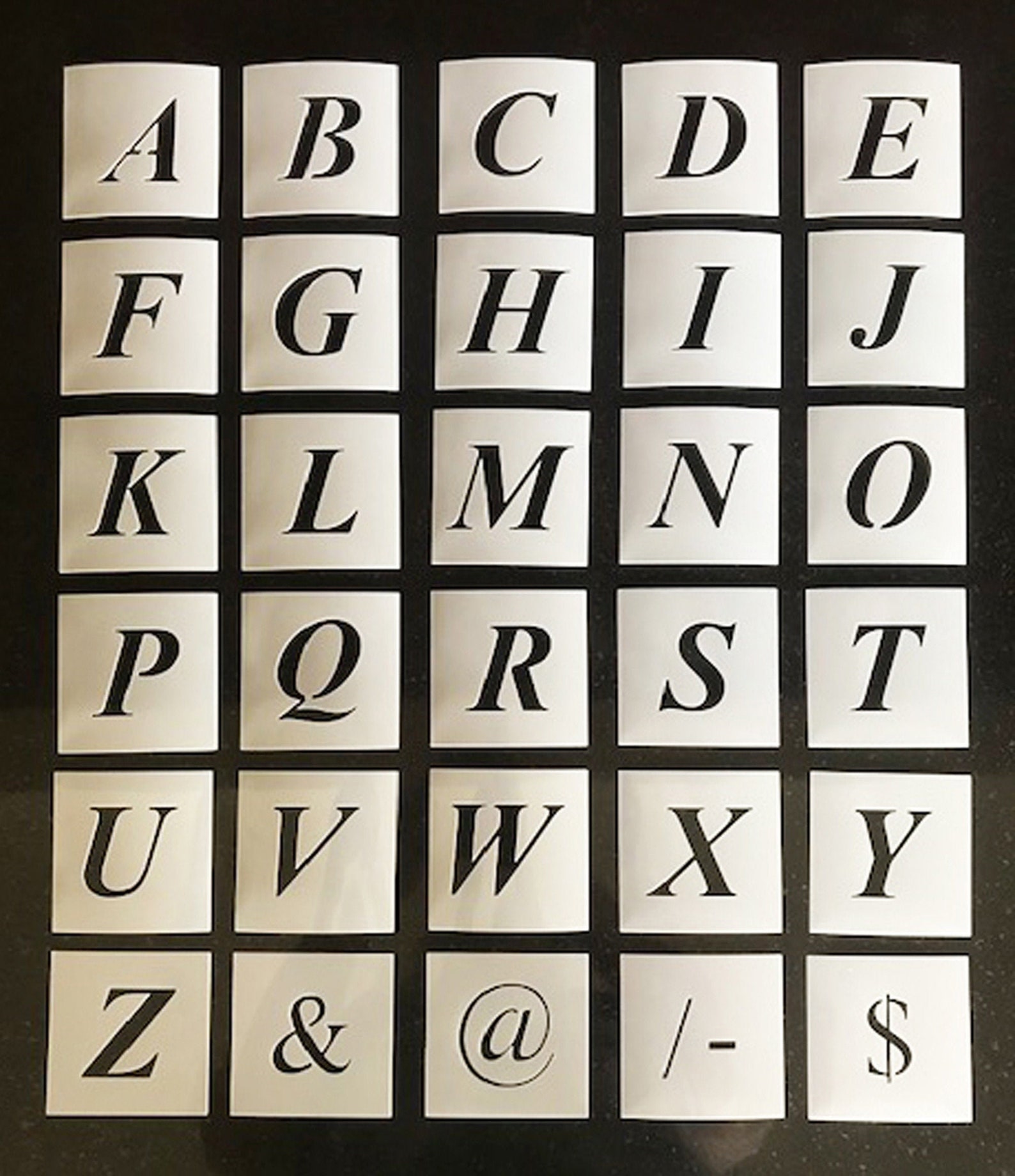Individual Italic Letters Stencil Complete Alphabet 40mm up to - Etsy ...