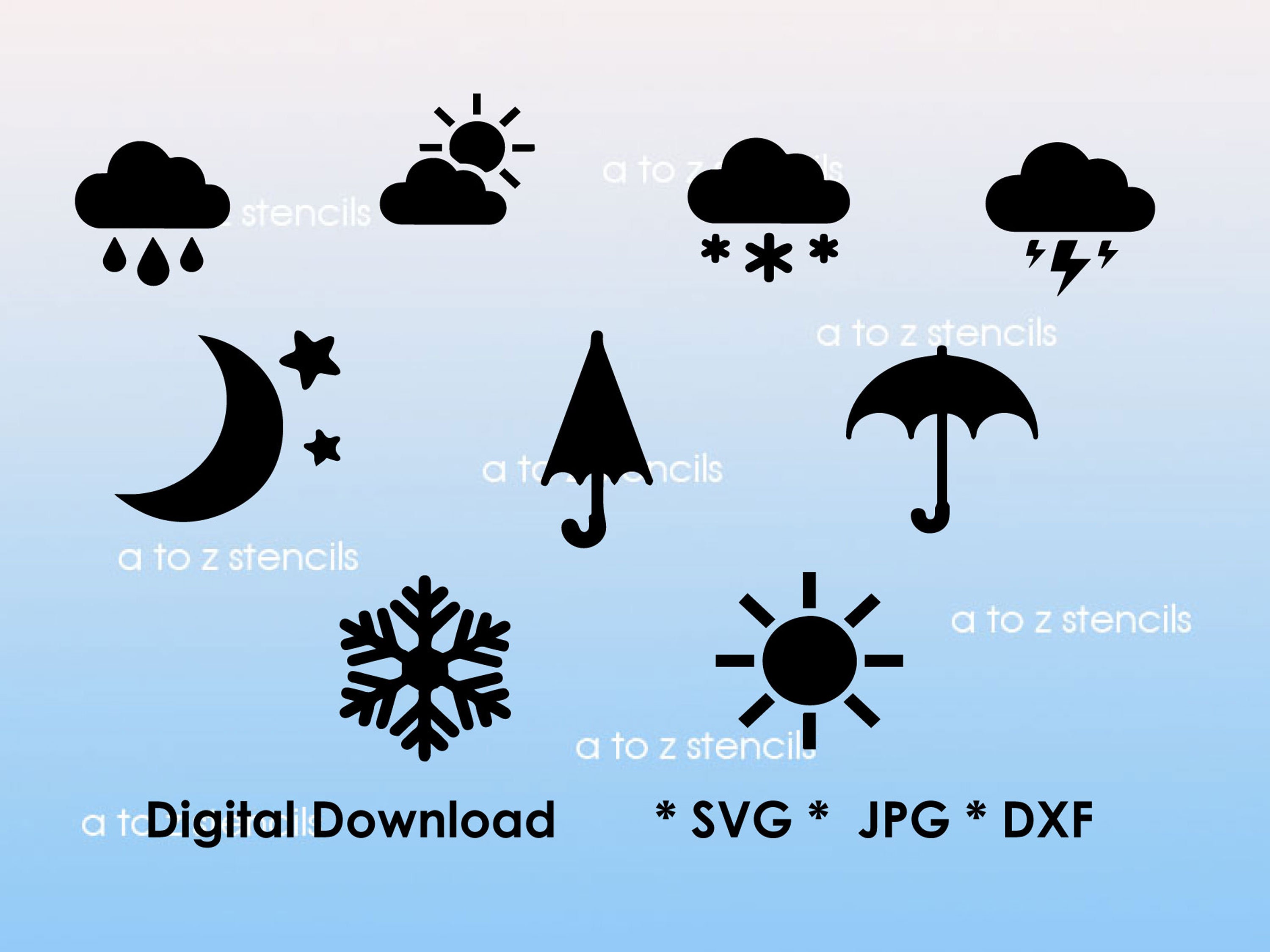 Tarjetas Con Símbolos Del Clima Para Imprimir Weather Symbols Etsy