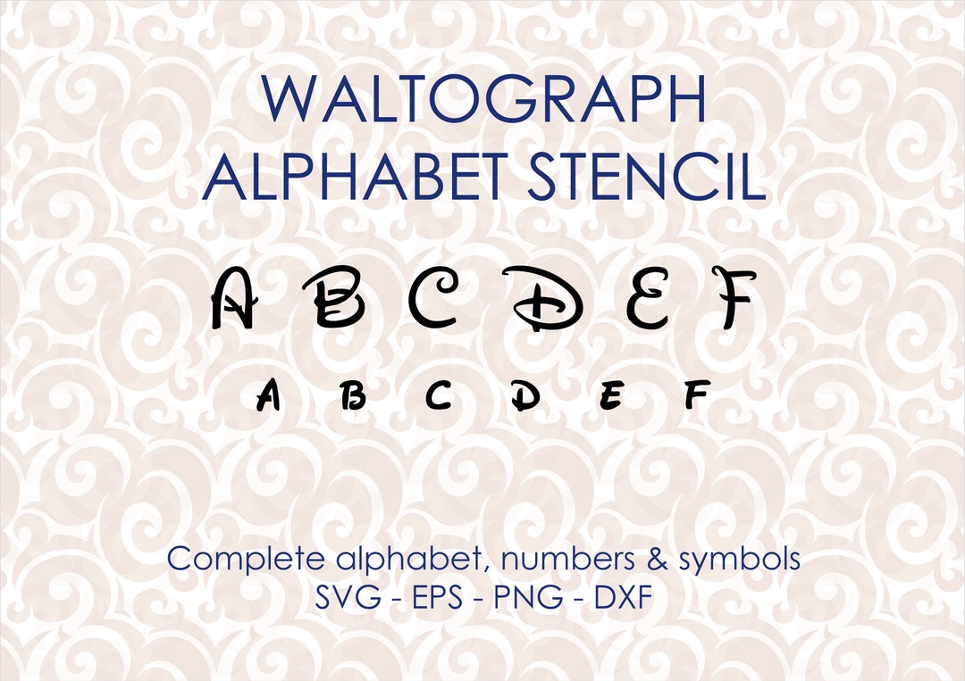 Fancy Script Style Letter Vector Stencil Complete Alphabet Upper ...