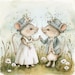 Watercolor Clipart Drawings of Cute Mice Getting Married, 10 Different ...