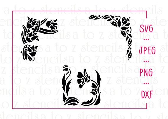 Digital Stencil Template Corner Design Vector Image Files - Etsy