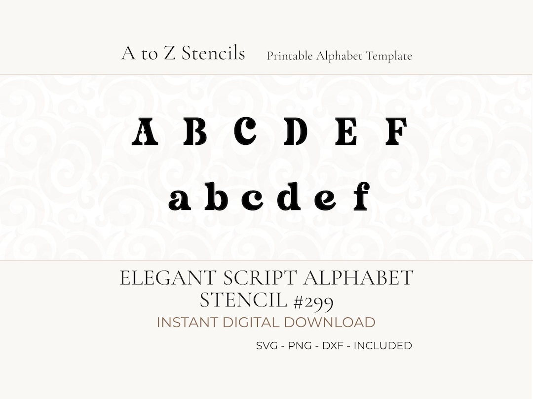 Bold Alphabet Stencil SVG, Large Letter Templates DXF PNG, Wood Sign ...