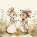 Watercolor Clipart Drawings of Cute Mice Getting Married, 10 Different ...