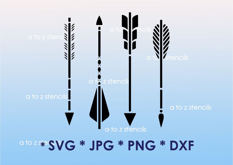 Digital Stencil Arrow Template SVG PNG DXF Jpeg Clipart Cricut ...