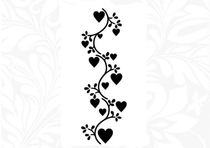 Heart Vine Stencil Template Scrapbooking | Etsy Hong Kong