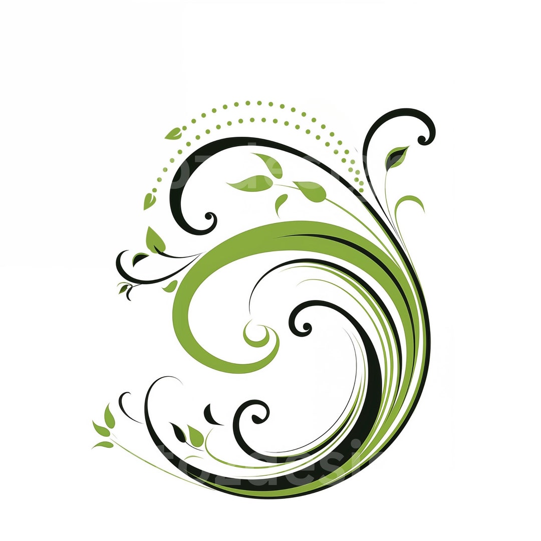 Flourish Clipart in Various Colors, Pink, Orange, Blue, Green and Red ...