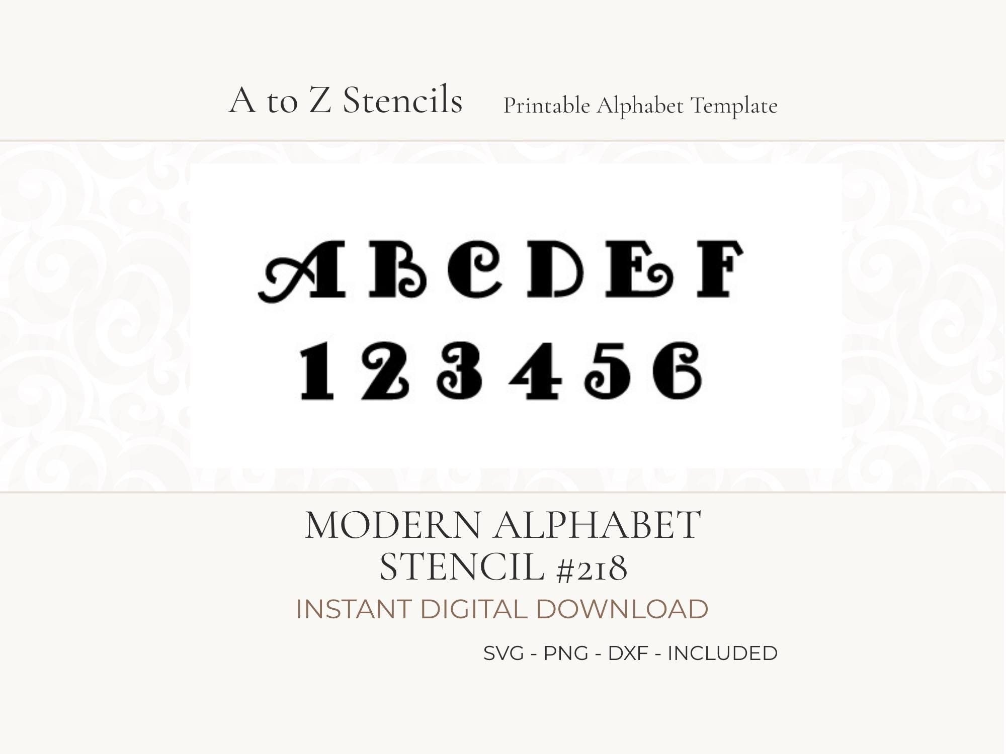 Fancy Alphabet Stencil SVG, Large Letter Templates DXF PNG, Wood Sign ...