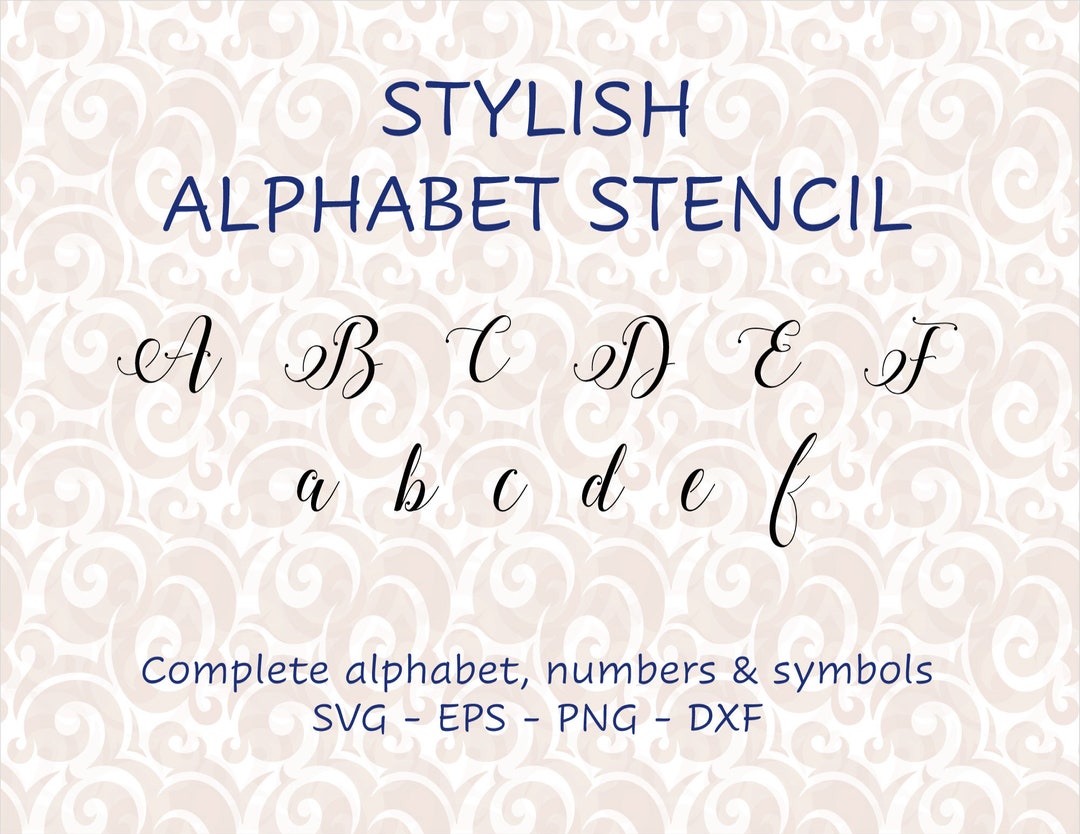 Modern Italic Letter Vector Stencil With Complete Alphabet Upper ...