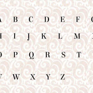 Classic Swash Serif Vector Stencil With Complete Alphabet of Upper ...