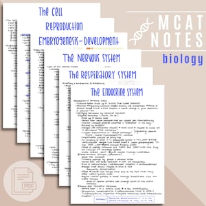 Biology MCAT Study Guide - Etsy