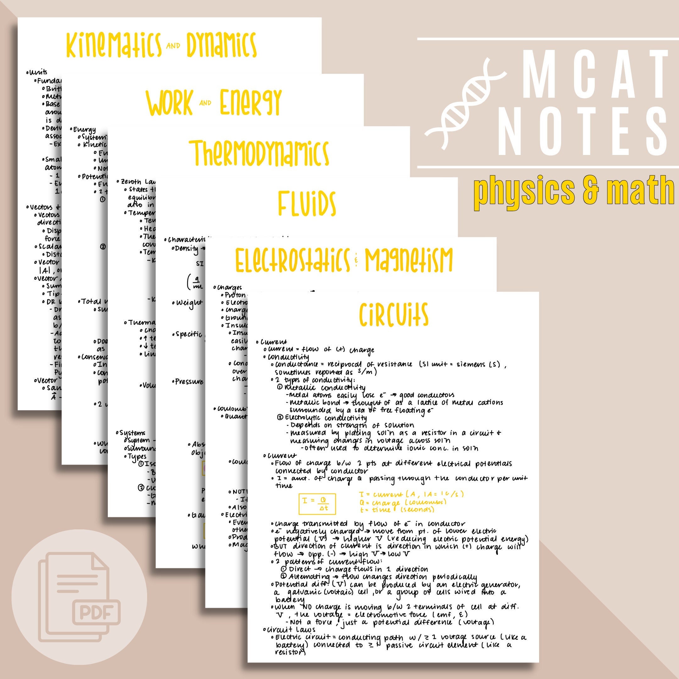 Physics and Math MCAT Study Guide - Etsy