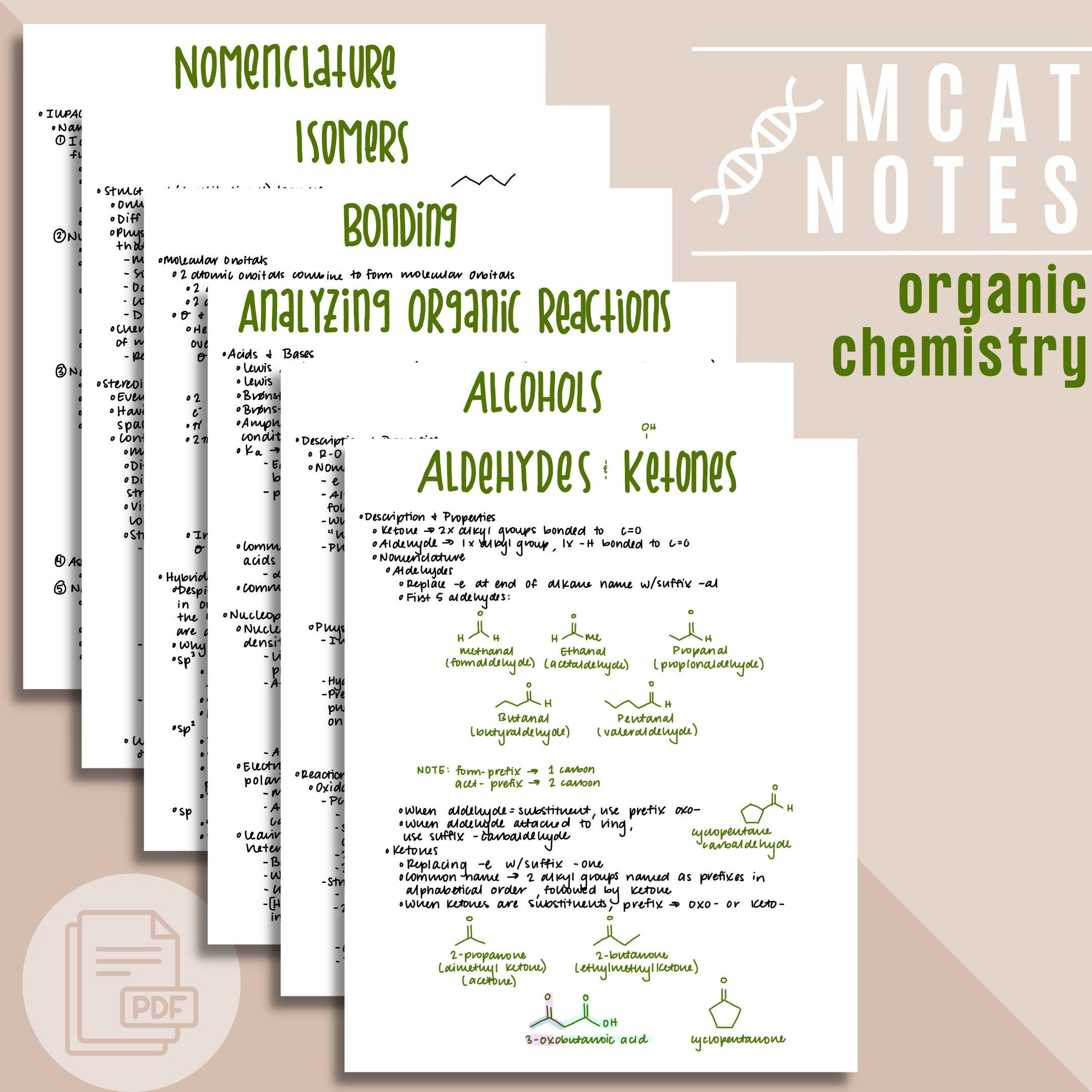Organic Chemistry MCAT Study Guide - Etsy