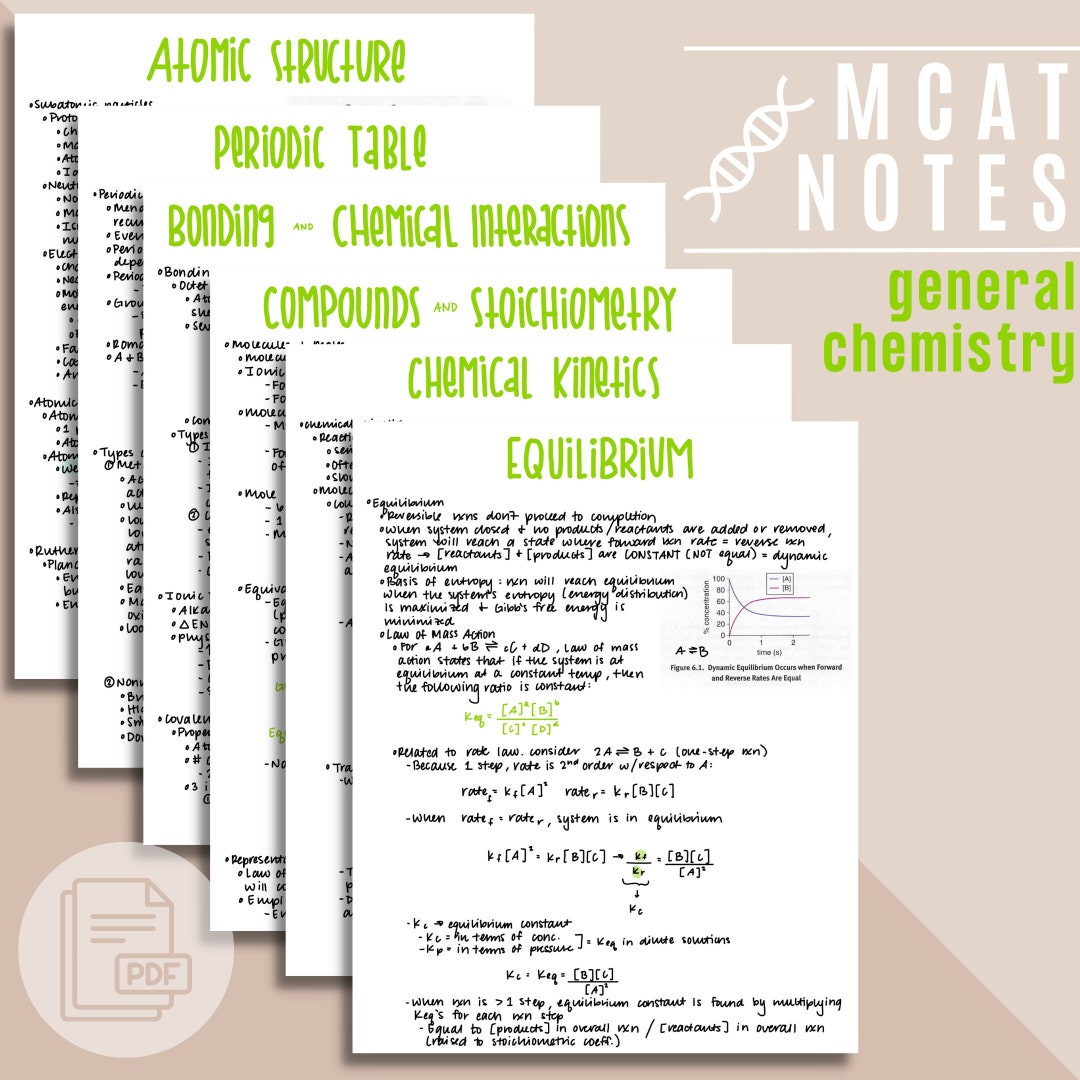 General Chemistry MCAT Study Guide - Etsy