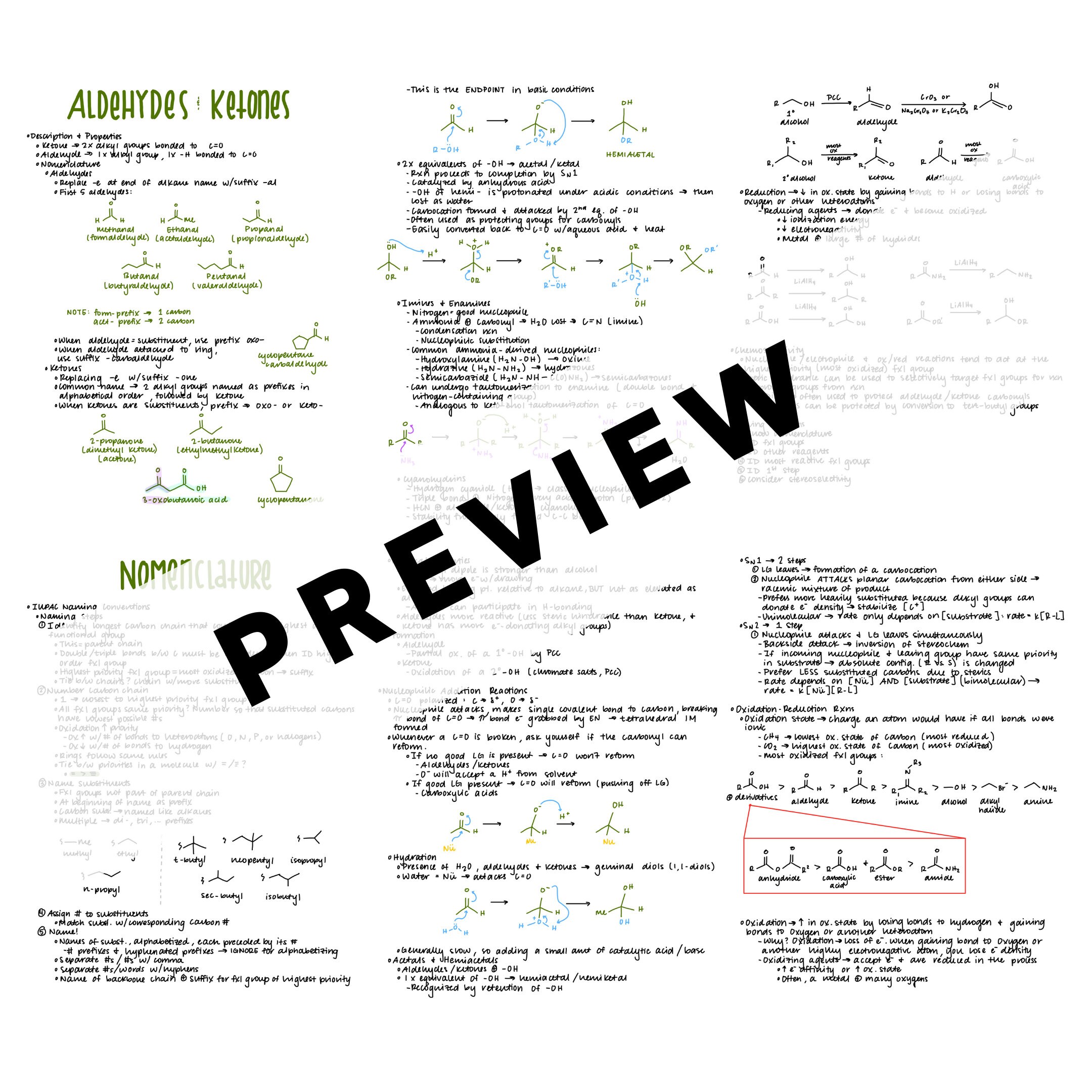 Organic Chemistry MCAT Study Guide - Etsy