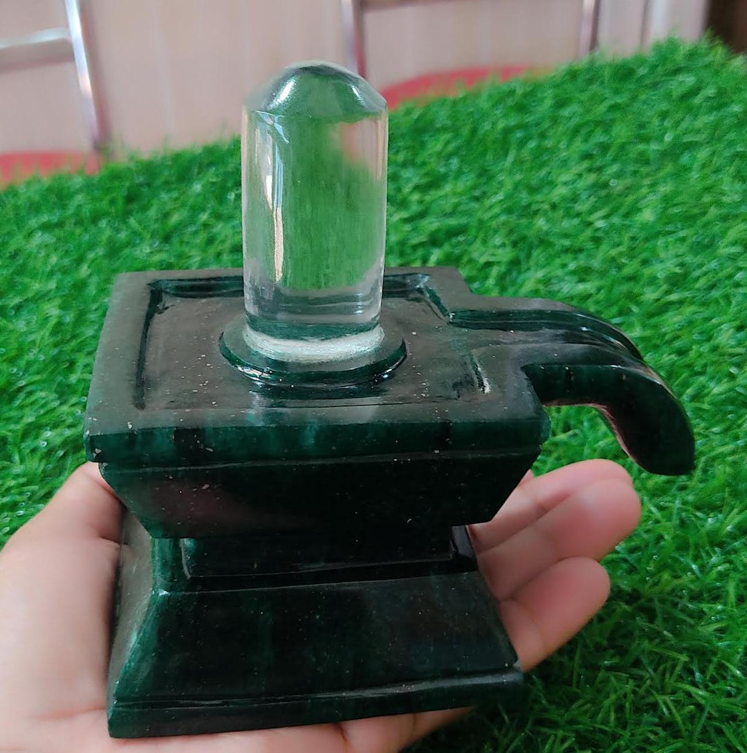 Rare Antique Lord Shiva Shivling Yoni Green Jade Lingam Pure Clear ...