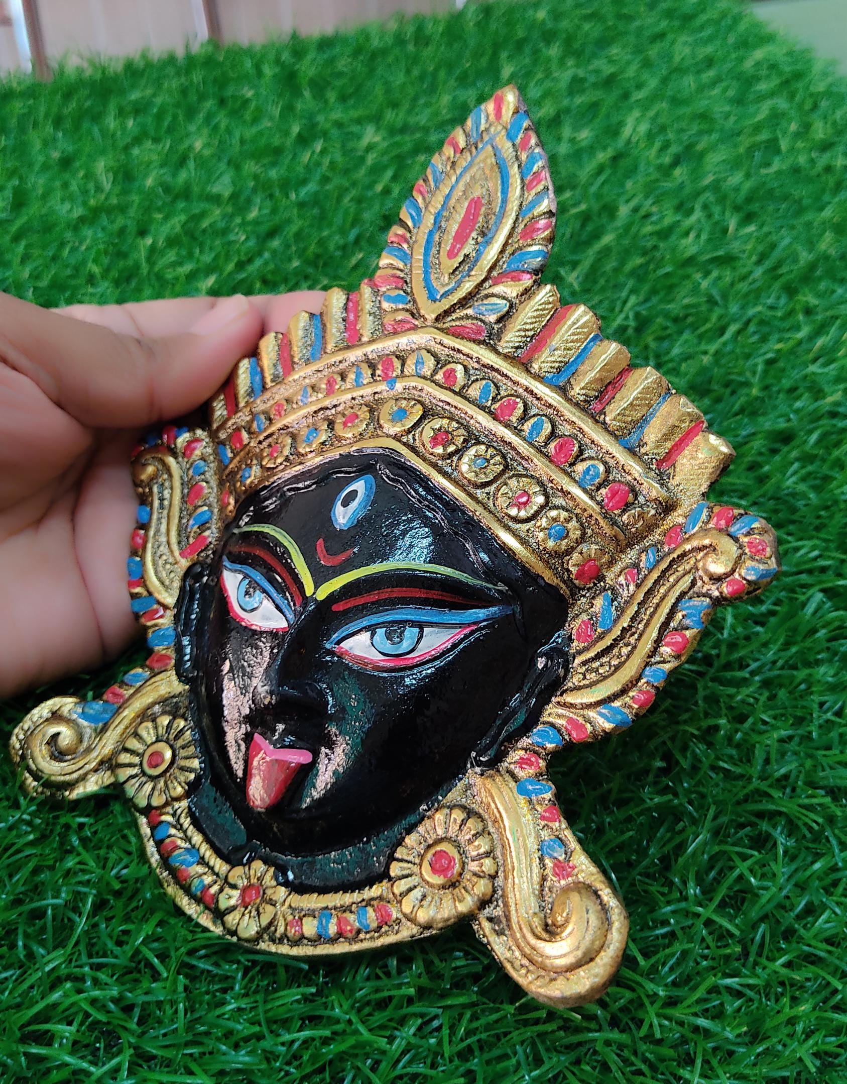 Goddess Kali Durga Wall Hanging Mask Statue Divine Protection Figure - Etsy