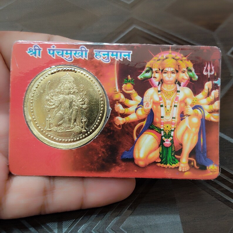 Shri Panchmukhi Hanuman Pocket Coin Yantra ATM Card Yantra for ...