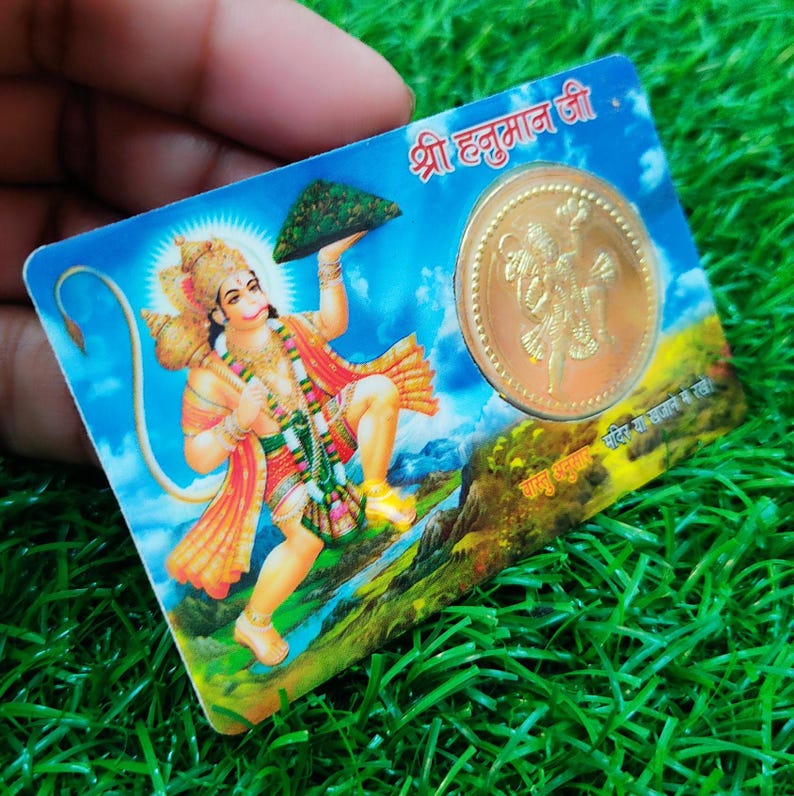 Lord Hanuman Coin With Vahan Durgatna Yantra ATM Card for Protection - Etsy