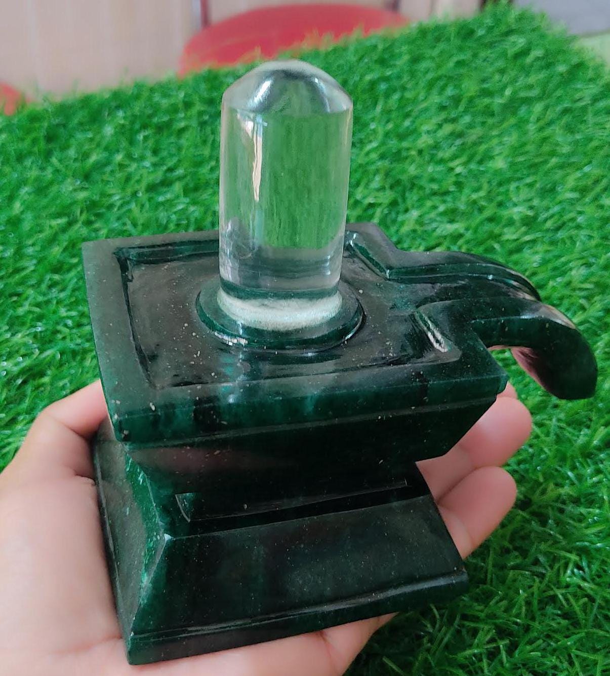 Rare Antique Lord Shiva Shivling Yoni Green Jade Lingam Pure Clear ...