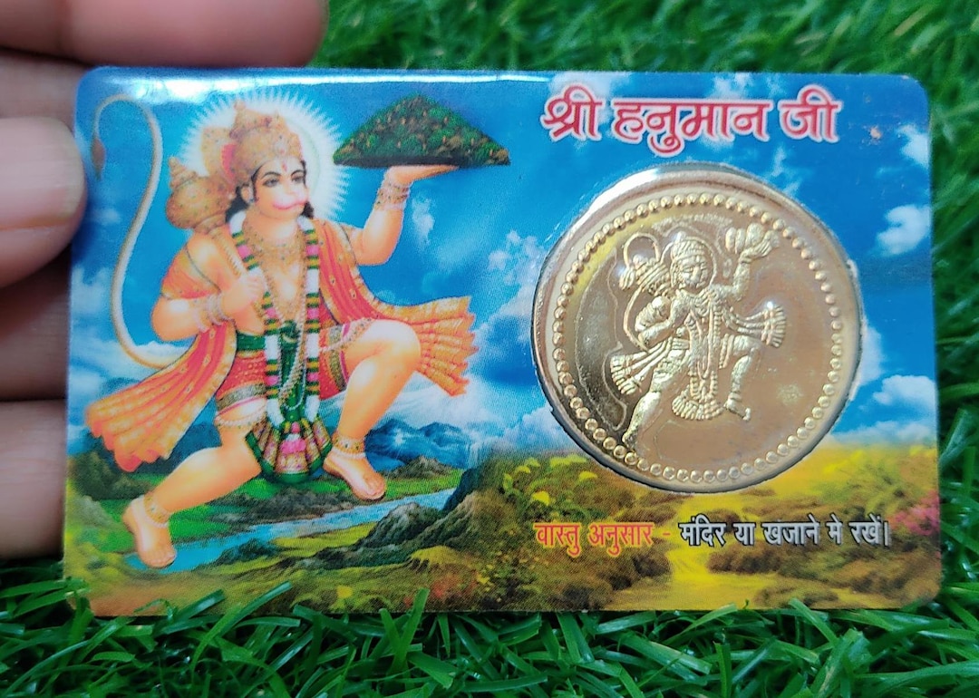 Lord Hanuman Coin With Vahan Durgatna Yantra ATM Card for Protection - Etsy