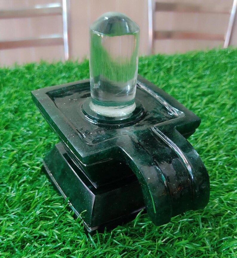 Rare Antique Lord Shiva Shivling Yoni Green Jade Lingam Pure Clear ...