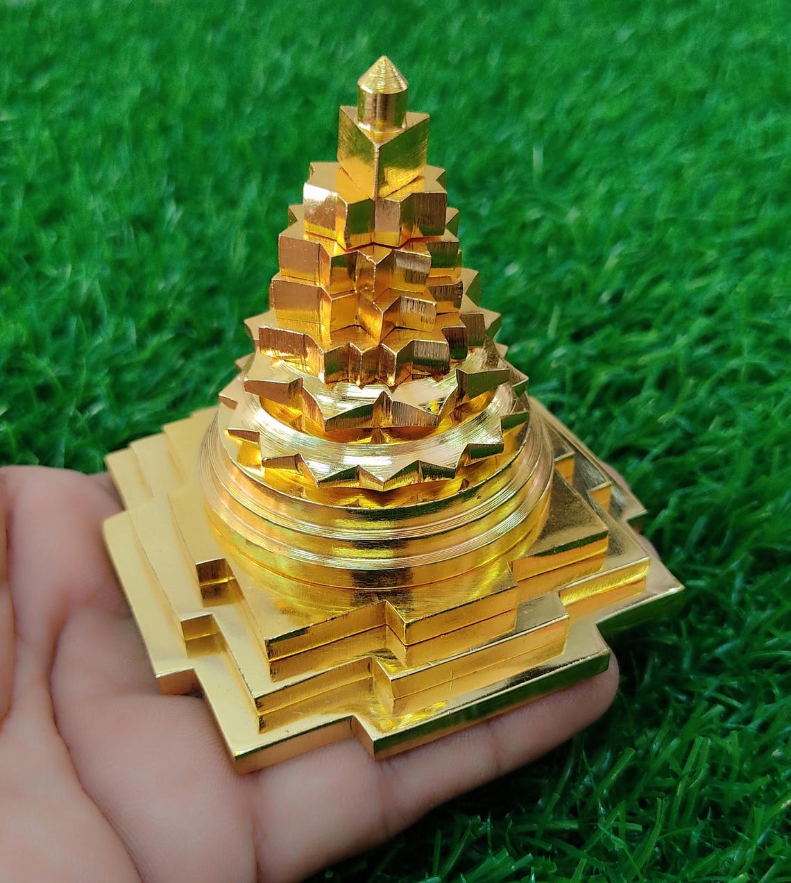 Meru Shri Yantra Hindu Ancient Design Made in Ashtadhatu Metal Gold ...