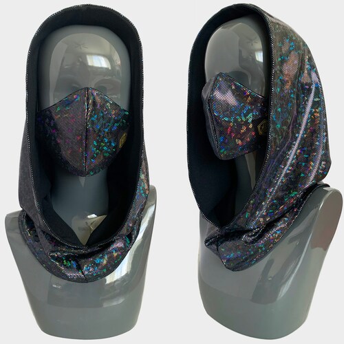 Reversible Festival Hood Face Mask Rave Mask Rave Hood | Etsy