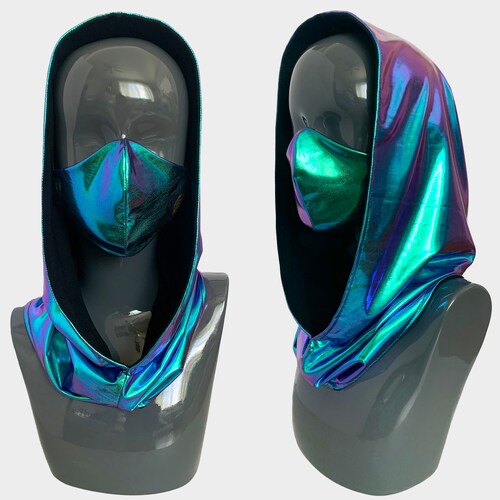 Reversible Festival Hood Face Mask Rave Mask Rave Hood | Etsy