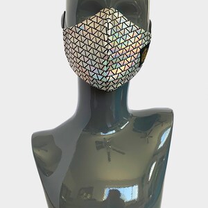 Holographic Face Mask | Geometric Mask | Reusable Face Mask | Fabric ...