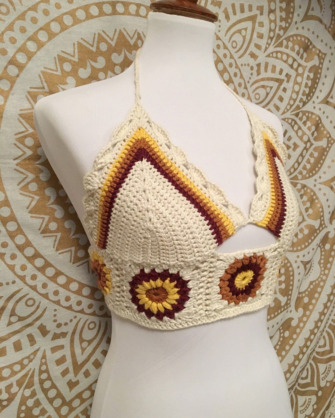 Sunflower Crochet Top | Festival Top | Rave Top | EDC Top - Etsy