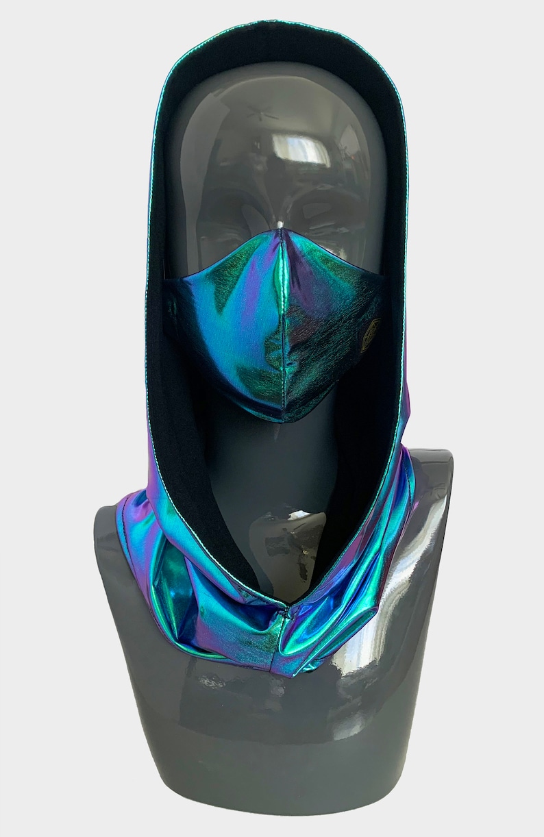 Rave Hood Festival Hood Reversible Holographic Hood | Etsy