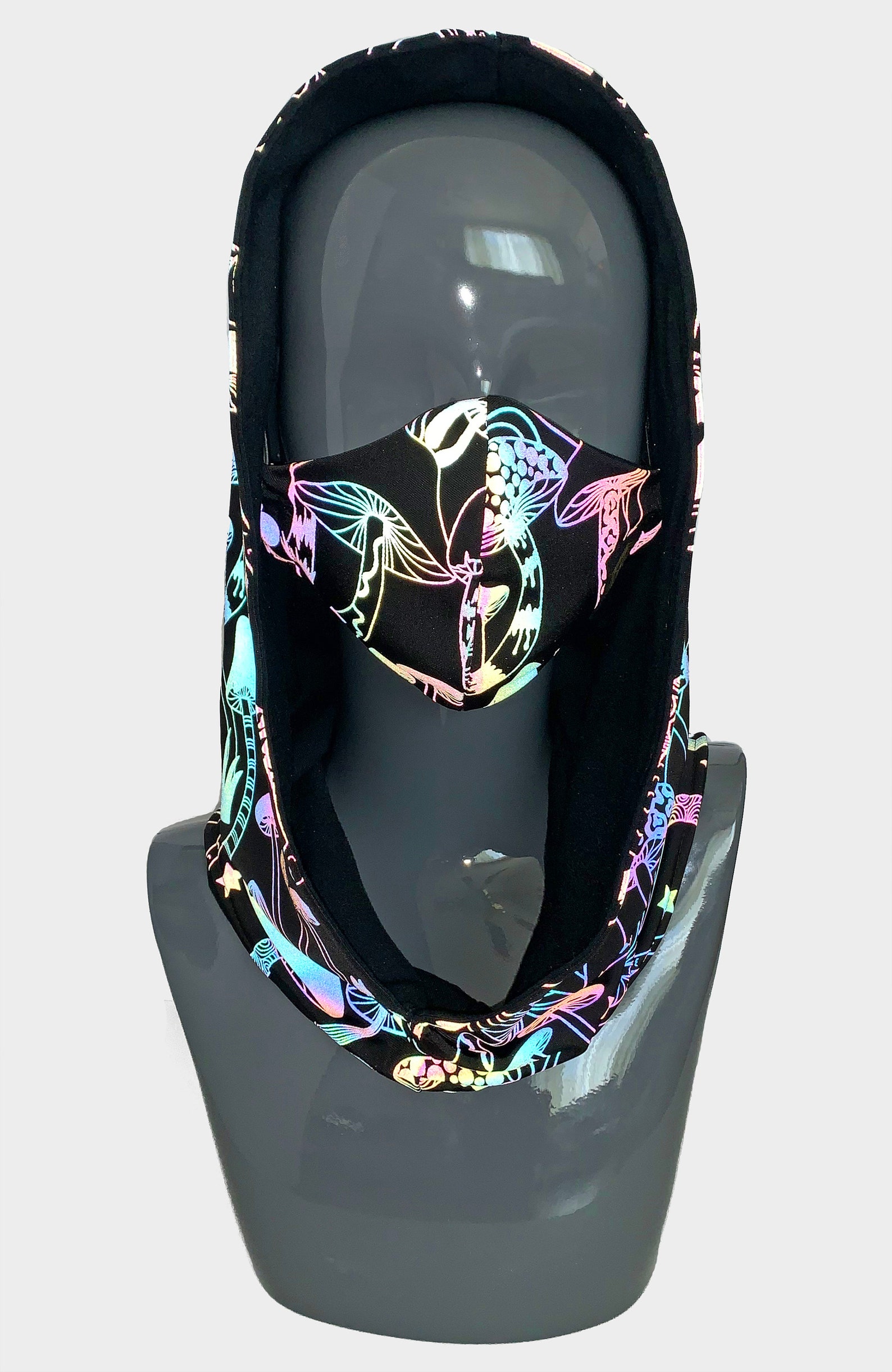 Reflective Festival Hood Reversible Mushroom Hood Face - Etsy
