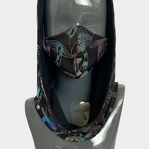 Reflective Festival Hood | Reversible Mushroom Hood | Face Mask | Rave ...