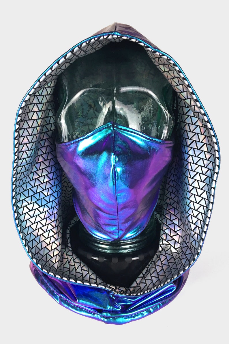 Reversible Festival Hood Face Mask Rave Mask Rave Hood | Etsy