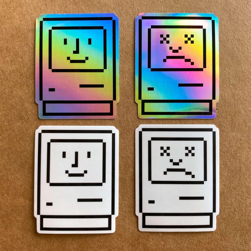 Happy Mac Stickers - Etsy UK