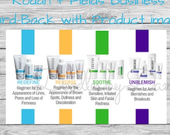 Rodan + Fields Business Card Back - Product Features - Regimens - Lash ...