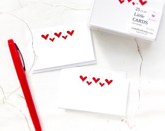 Heart Note Cards Stationery Set of 10 Cards in White or Light Ivory ...