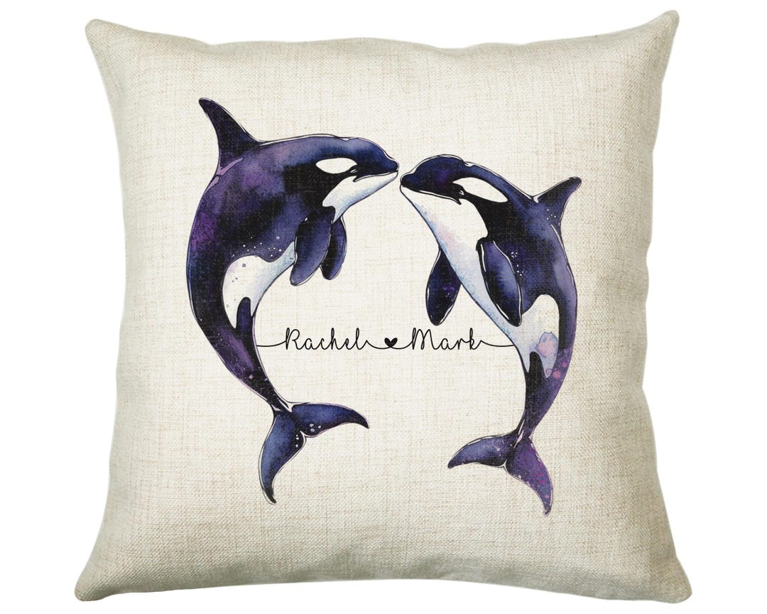 Personalised Orca Whale Cushion Gift Printed Name Design - Cushion ...