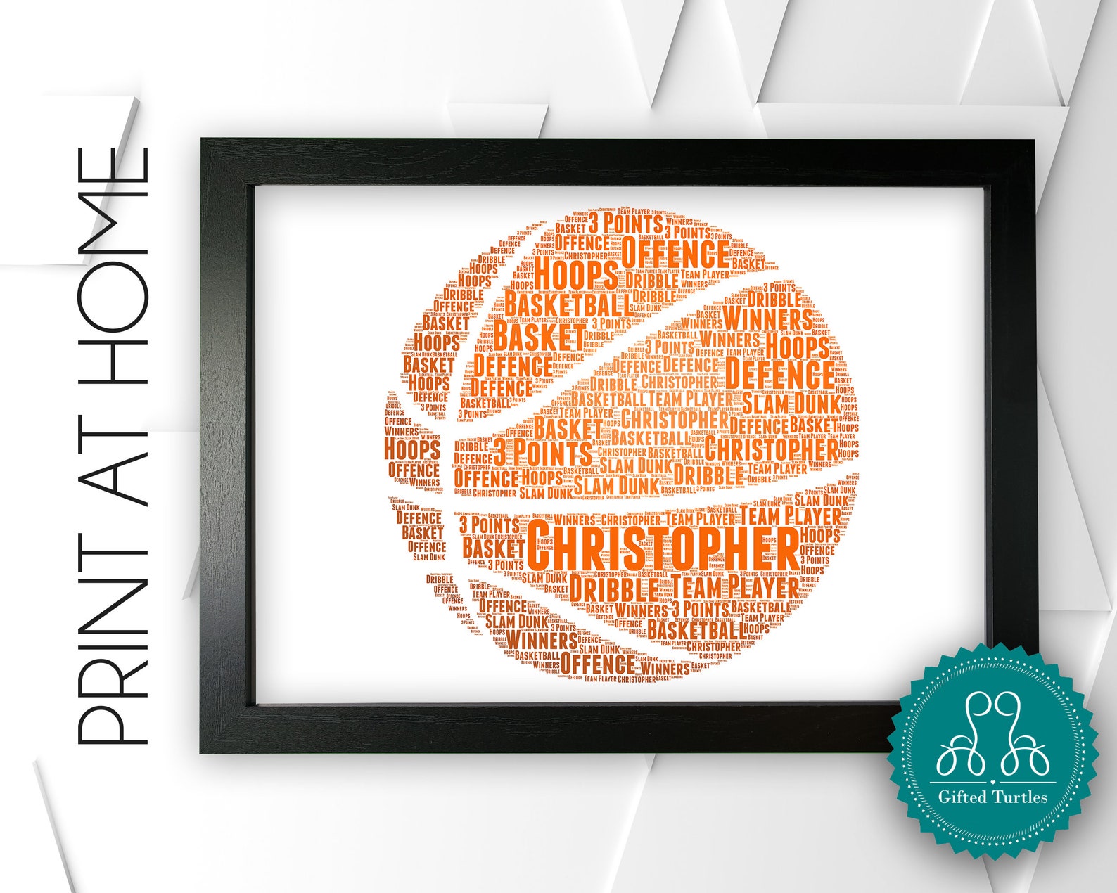 Personalised PRINTABLE Basketball Word Art Gift Basketball | Etsy